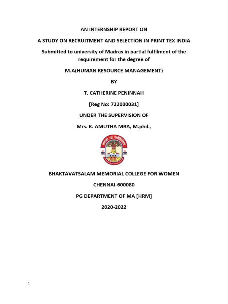 Recruitment and Selection Mini Project | PDF | Recruitment | Employment