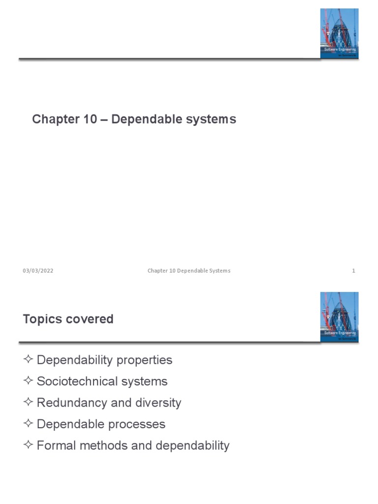 Ch10 Dependable Systems | PDF | Formal Methods | Reliability Engineering