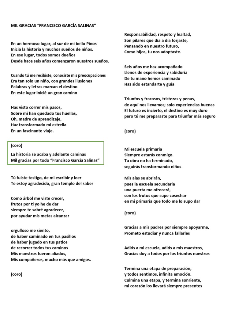 Poema Para Sexto Grado Pdf