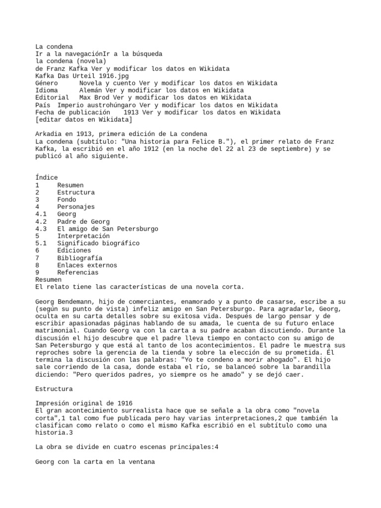 La Condena | PDF | Franz Kafka