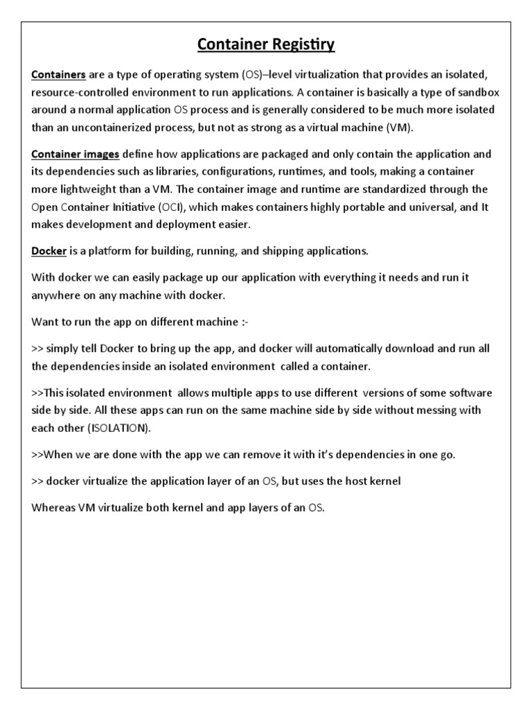 Container Registiry | PDF | Virtual Machine | Operating System