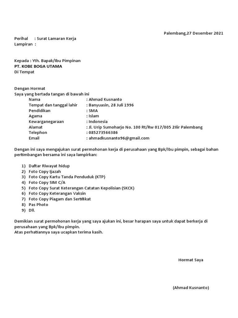 Cv. Kobe Boga Utama | PDF