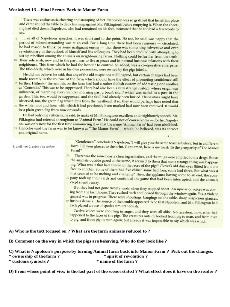 Worksheet 13 Final Scenes | PDF