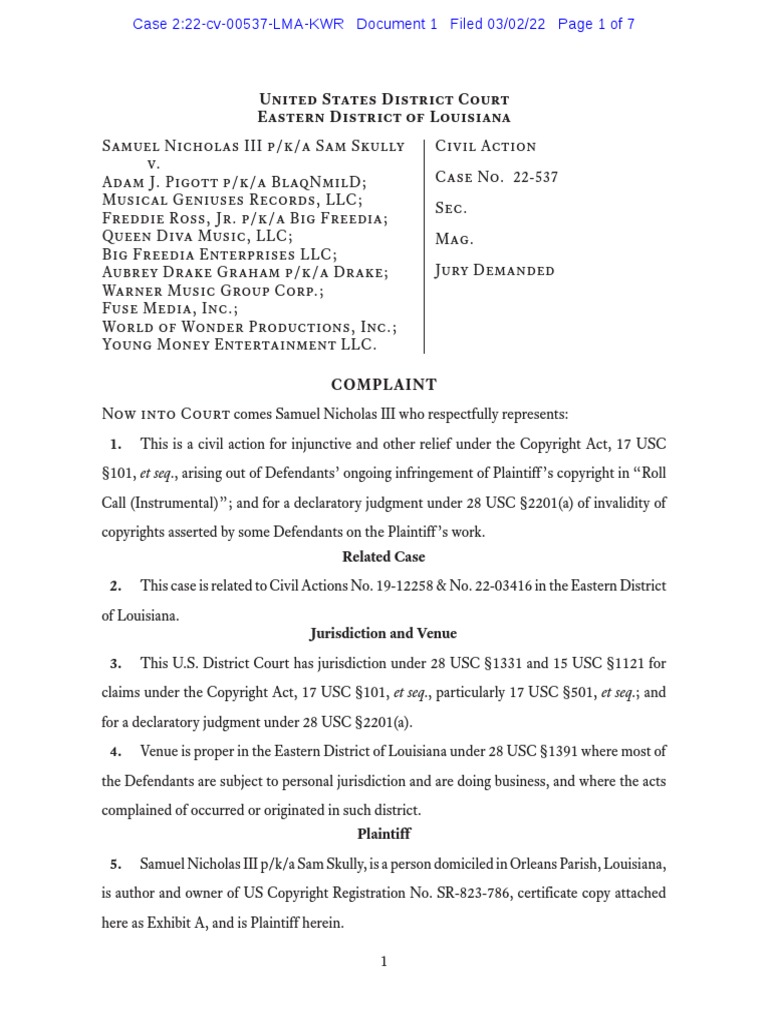 Nicholas v. Pigott | PDF | Lawsuit | Declaratory Judgment