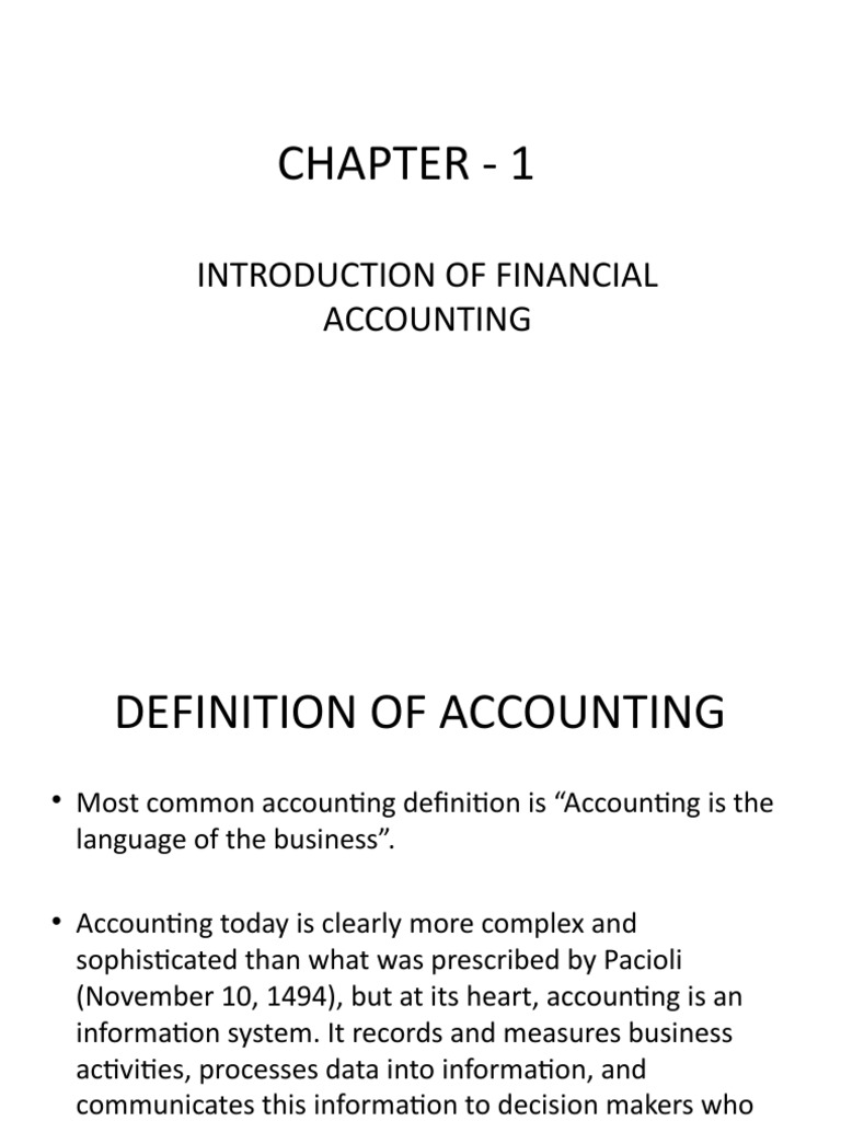 Chapter - 1: Introduction of Financial Accounting | PDF | Accounting ...