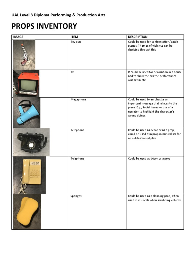 Props Inventory 1 | PDF