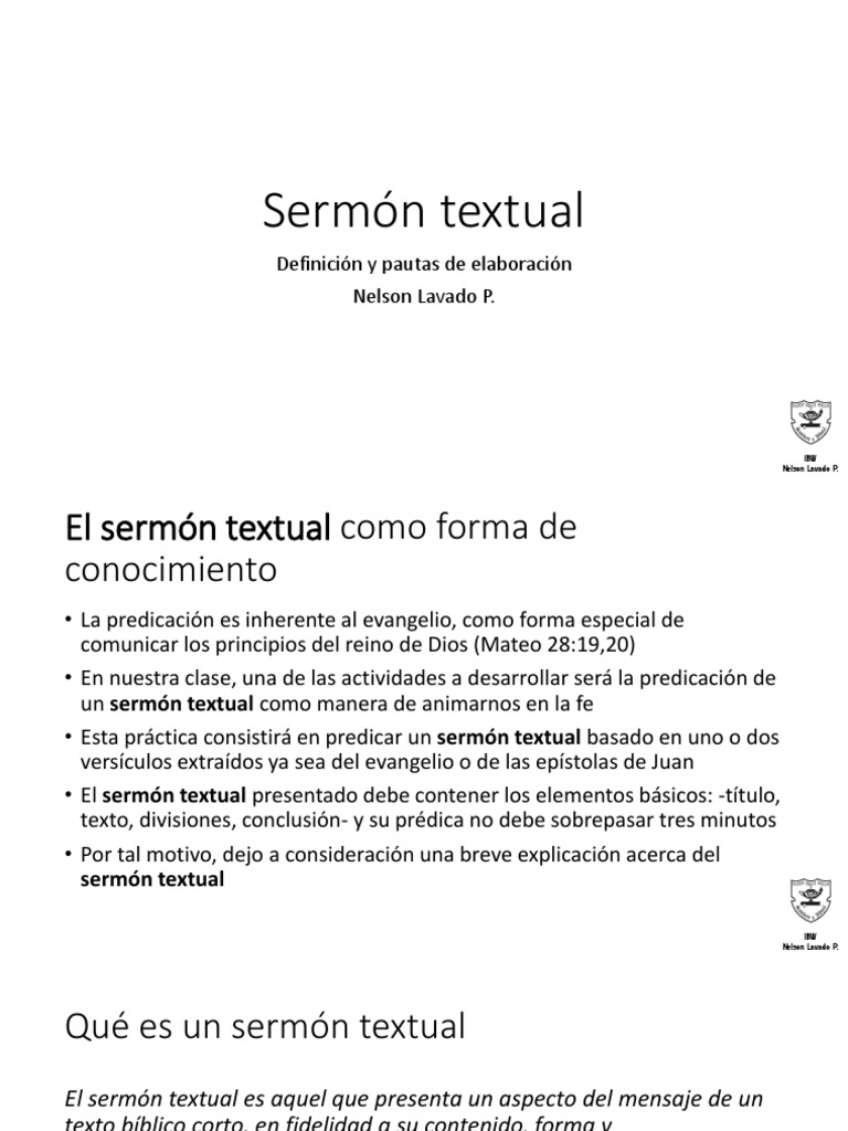 Método de Realización de Sermón Textual | PDF | Sermón | Salvación