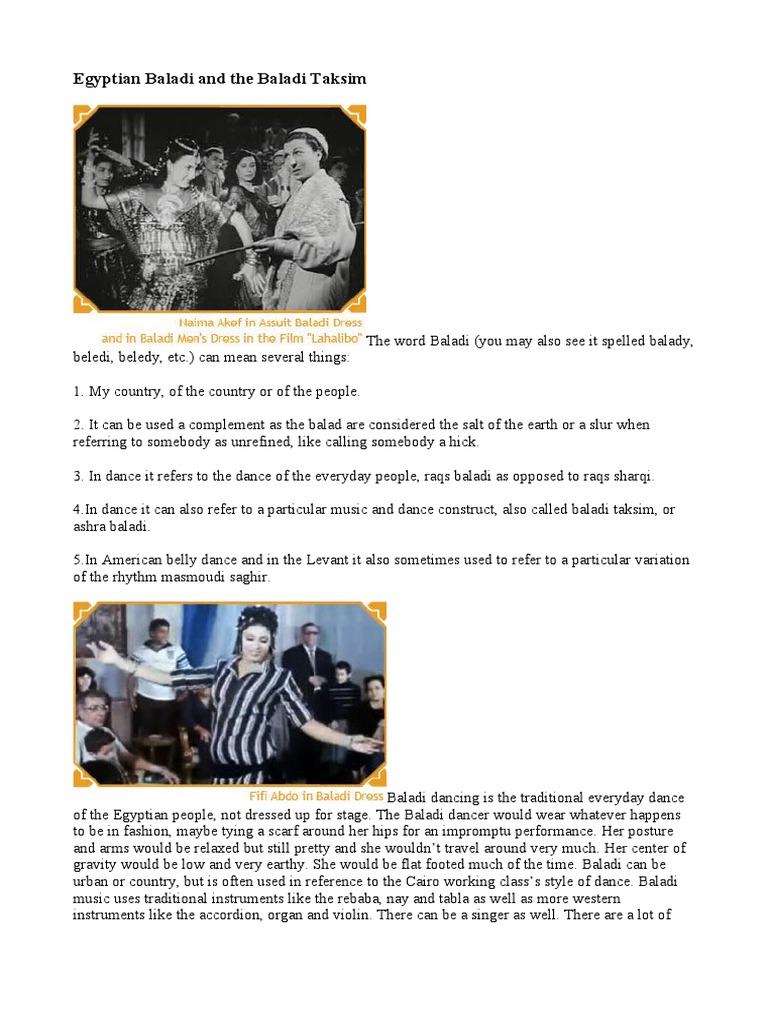Understanding Egyptian Baladi Dance | PDF | Performing Arts