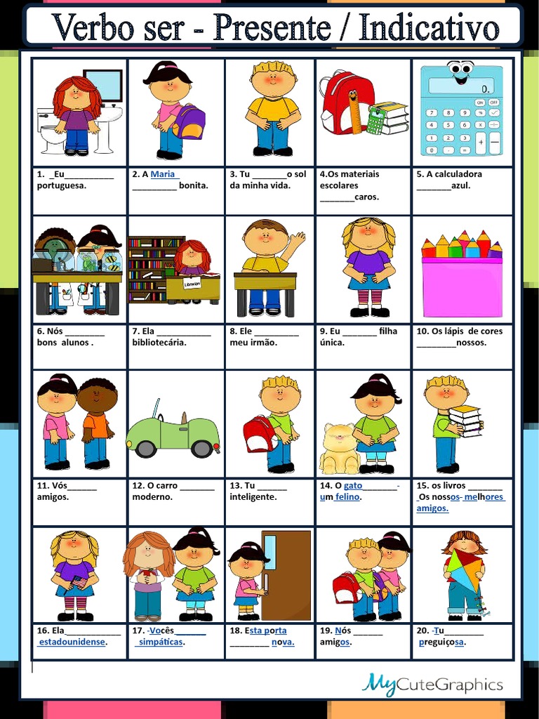 Verbo Ser Presente Indicativo Exercícios | PDF