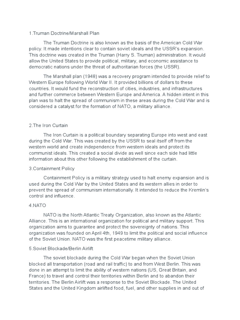 Cold War Infographic Absent Assignment | PDF | Cold War | Containment