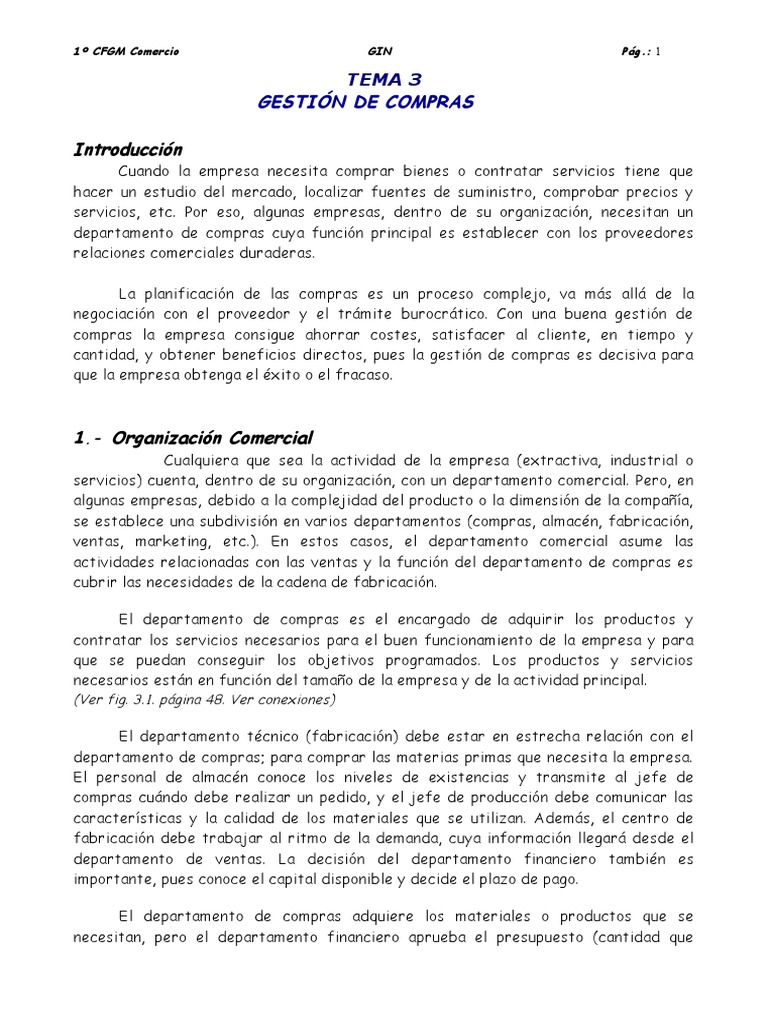 TEMA 3 GESTIÓN DE COMPRAS | PDF | Business | Calidad (comercial)