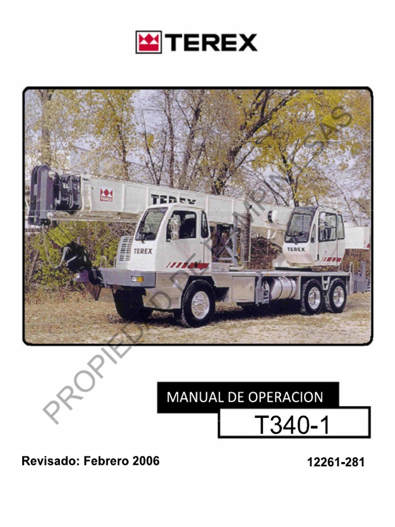 Manual de Operacion Grua Terex-T340 Español | PDF