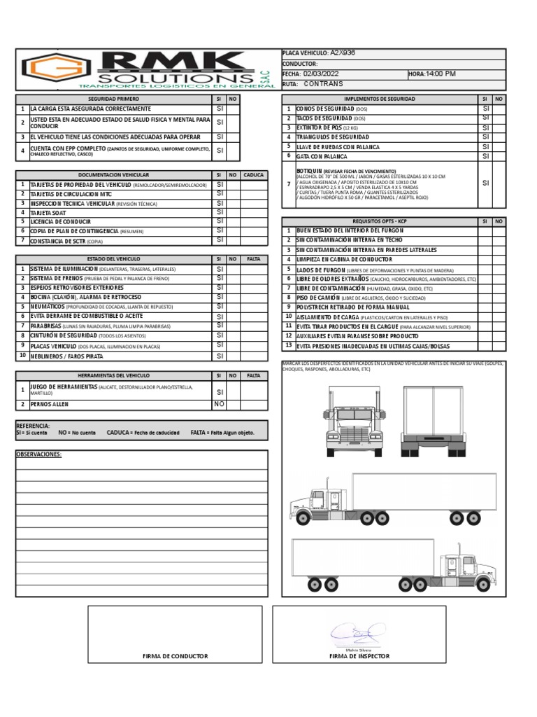 Check List | PDF | Coche | Transporte