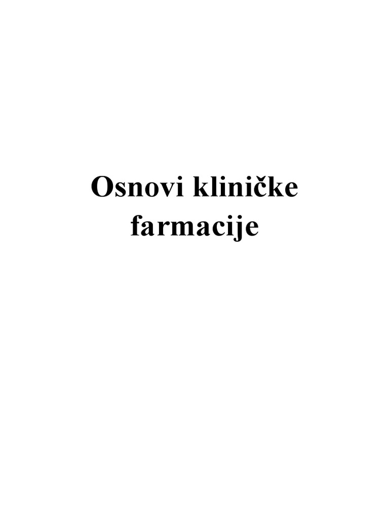 Osnovi Klinicke Farmacije - Skripta | PDF