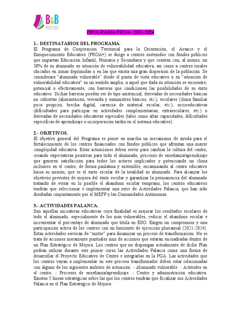 Proa Plus | PDF | Educación primaria | Aprendizaje