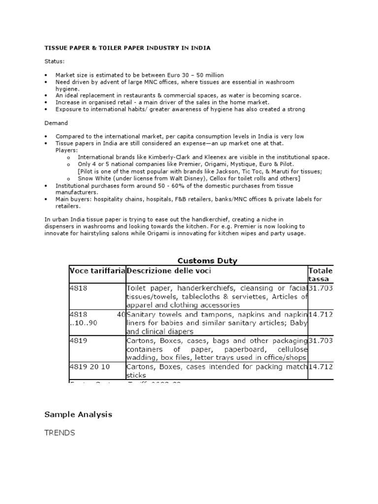 Tissue Paper | PDF | Retail | Hygiene