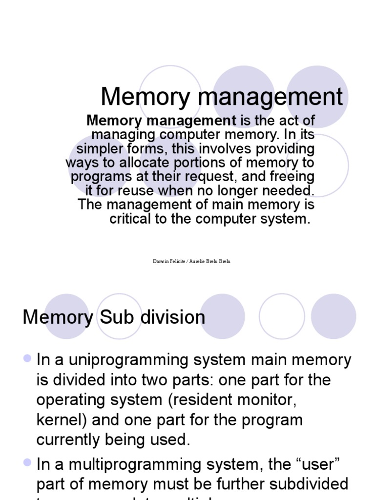 Memory Management Is The Act of | PDF | Computer Architecture | Computer Programming