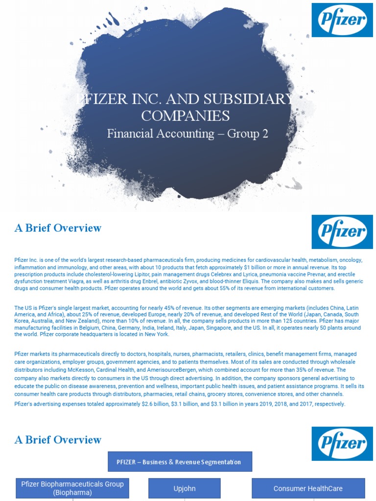 PFIZER INC - Group Project | PDF | Pfizer | Medical Treatments