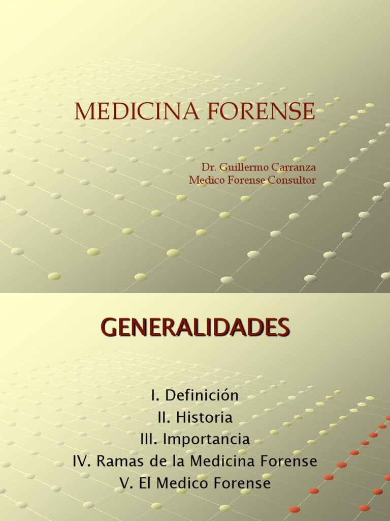 Historia y Definición de Medicina Forense | PDF | Ciencia forense ...