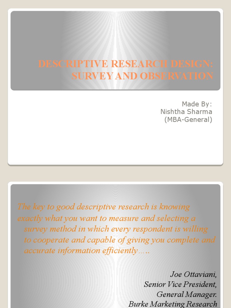Descriptive Research Design | PDF | Survey Methodology | World Wide Web
