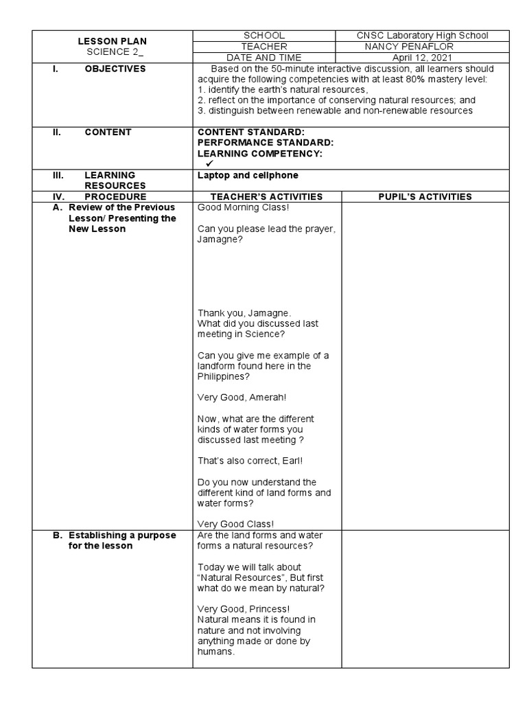 Science 2 Final | PDF | Learning | Lesson Plan