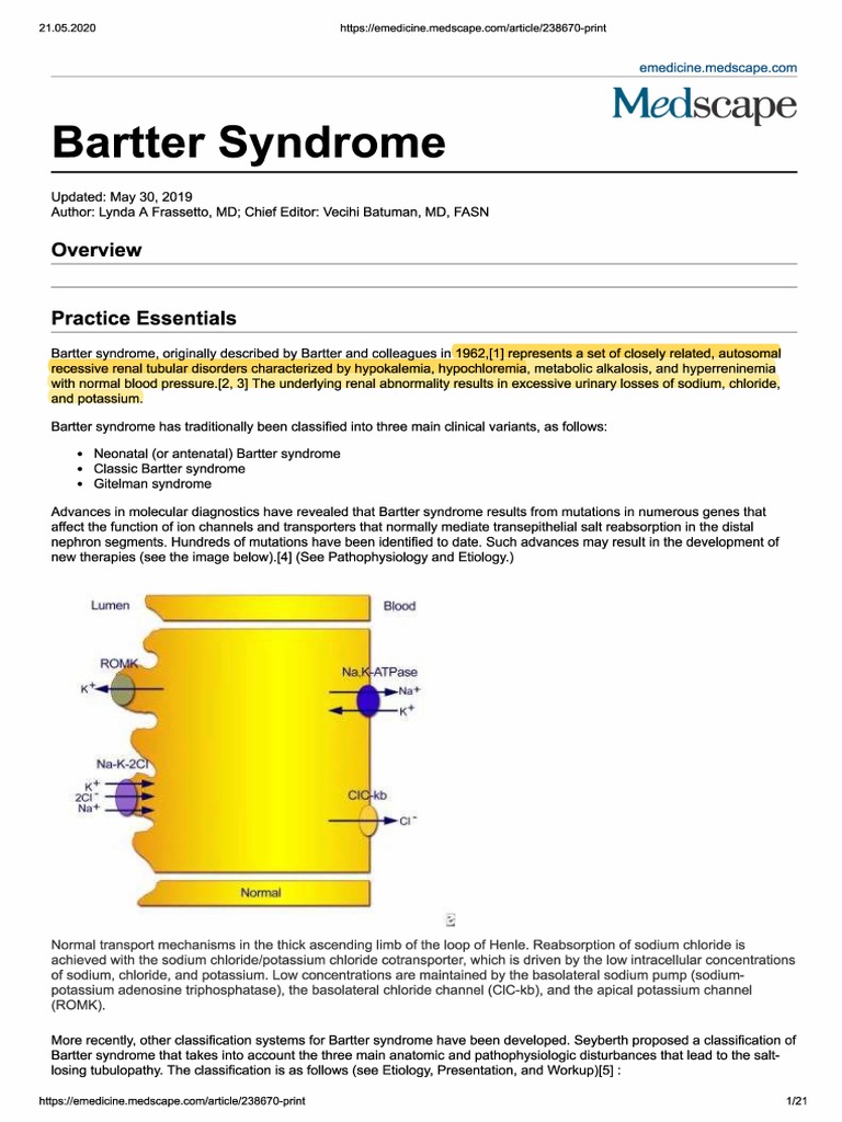 Bartter Syndrome: Scape | PDF | Kidney | Clinical Medicine