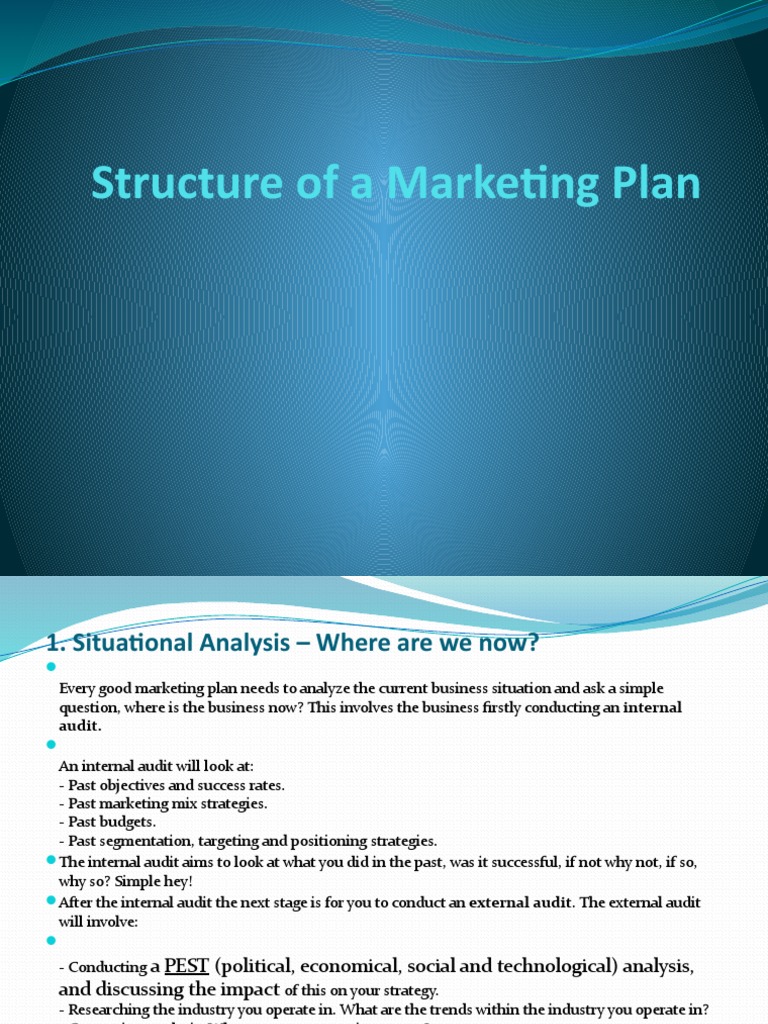 Structure of A Marketing Plan | PDF | Business | Marketing