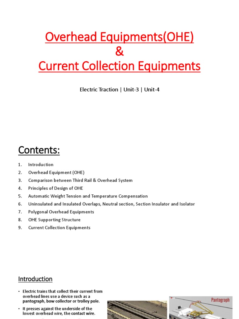 Overhead Equipments (OHE) & Current Collection Equipments: Electric ...