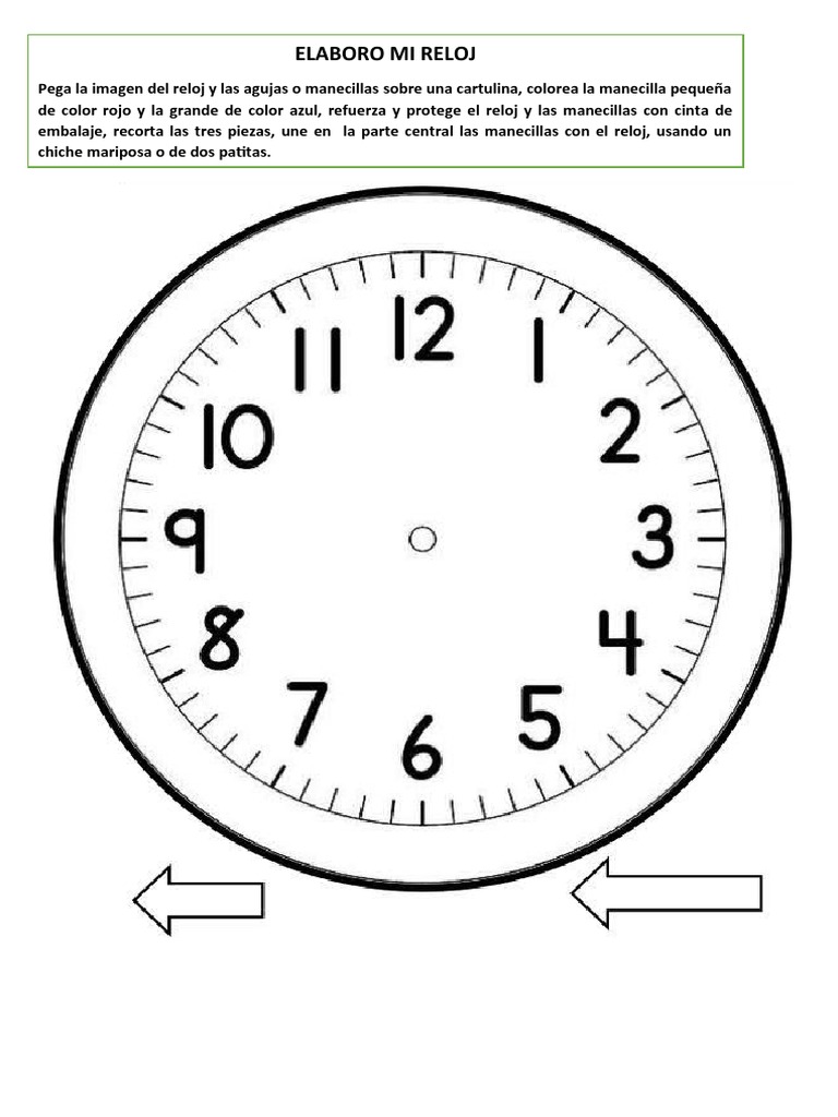 Reloj de Cartulina para Niños | PDF