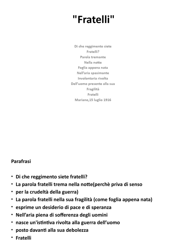 Fratelli | PDF