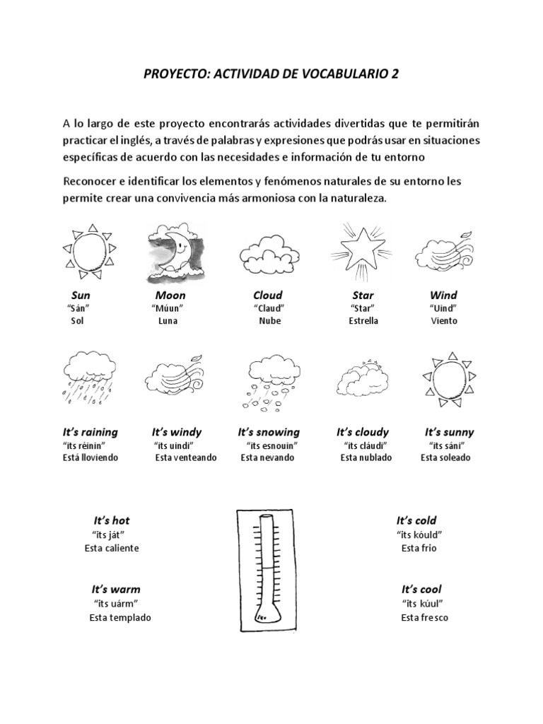 Actividad Vocabulario 2 | PDF
