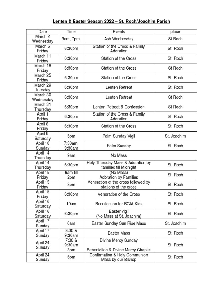 Lenten Easter Programme 2022-2 | PDF | Lent | Easter
