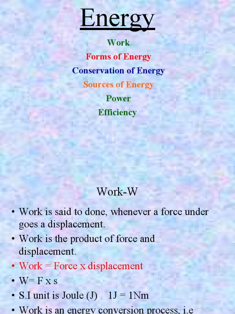 Energy (Physics) | PDF | Potential Energy | Calorie
