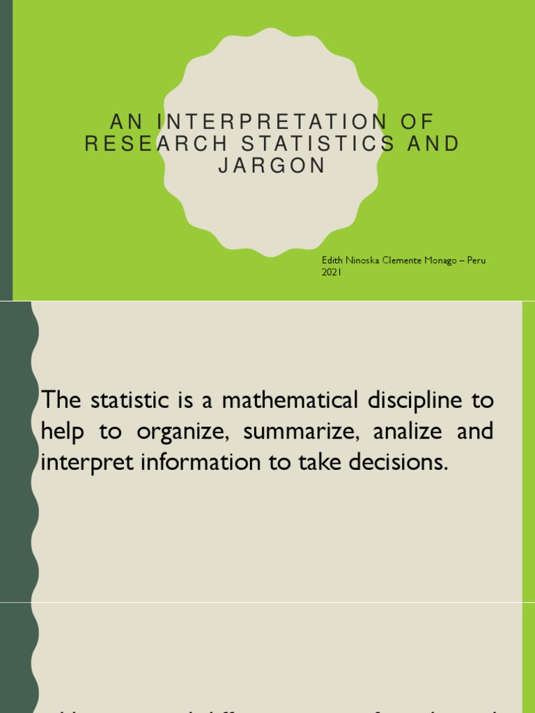An Interpretation of Research Statistics and Jargon | PDF | Statistics ...