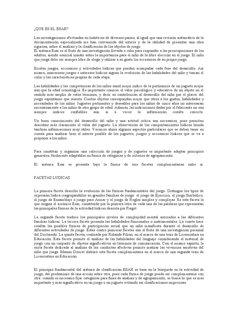 Que Es El Esar | PDF | Juguetes | Cognición