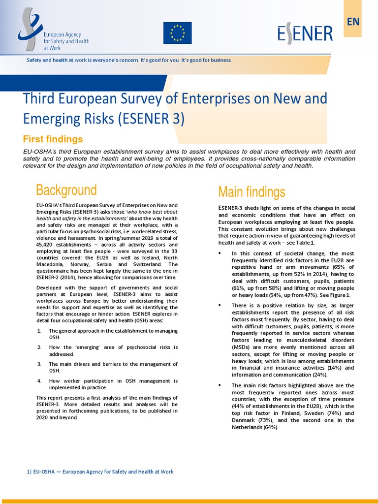 ESENER 3 First Findings | PDF