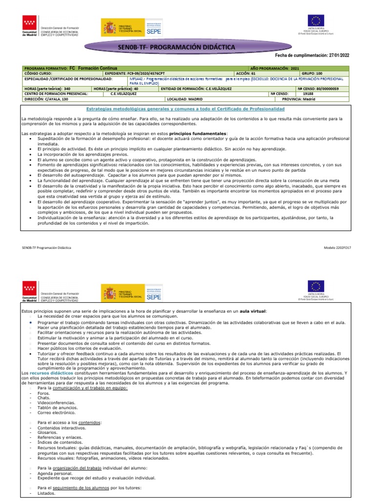 Estrategias metodológicas para el desarrollo de un Certificado de Profesionalidad en ...