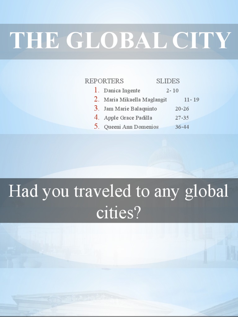 The Rise and Challenges of Global Cities: A Comparative Analysis of ...