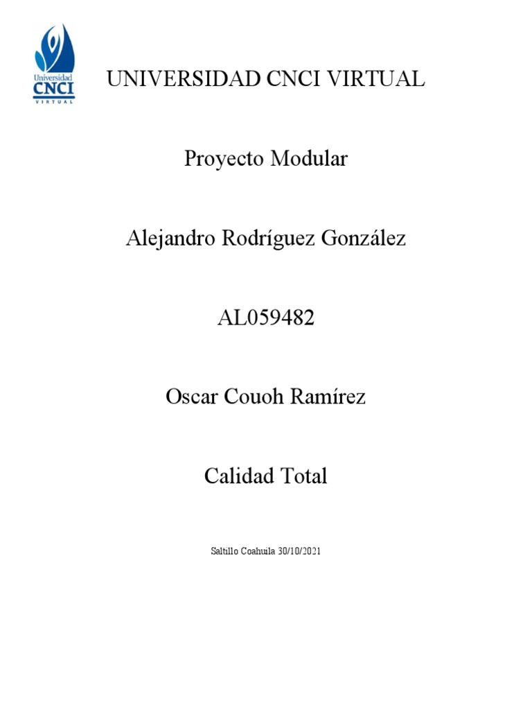 Proyecto Modular | PDF | Calidad (comercial) | Cliente