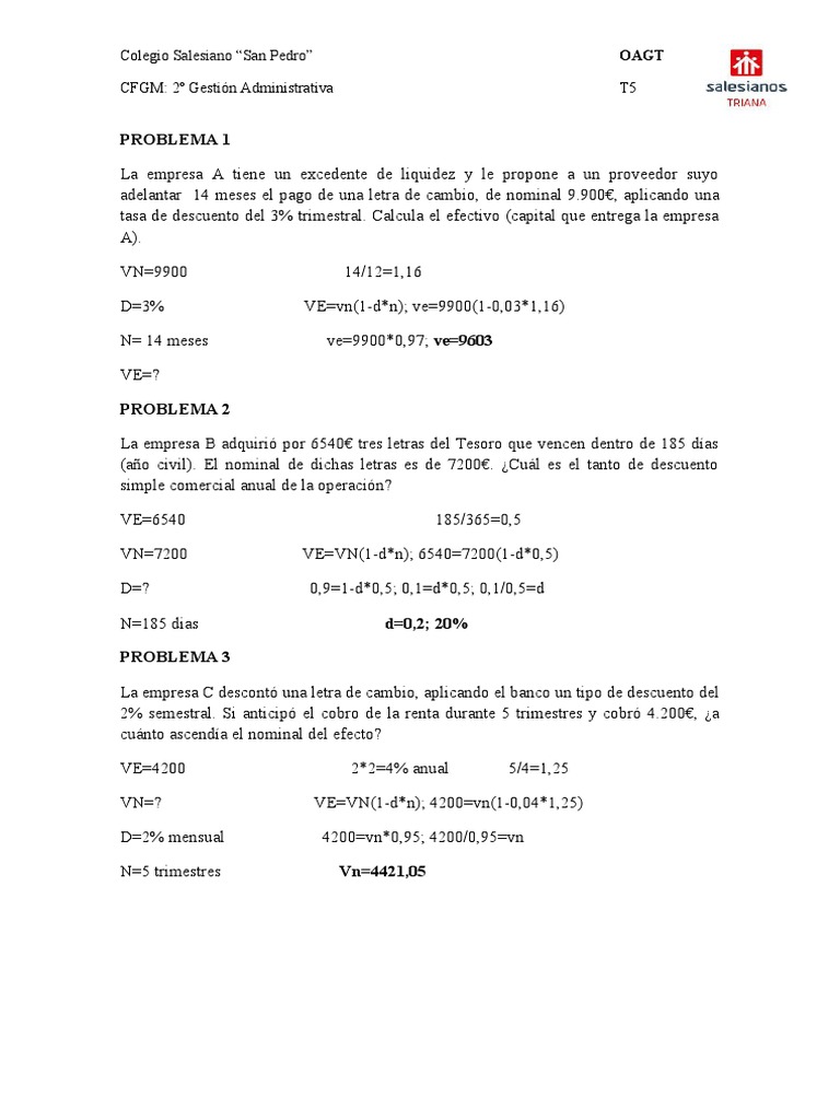 Actividades Repaso Tema 6 OAGT | PDF | Servicios financieros | Dinero