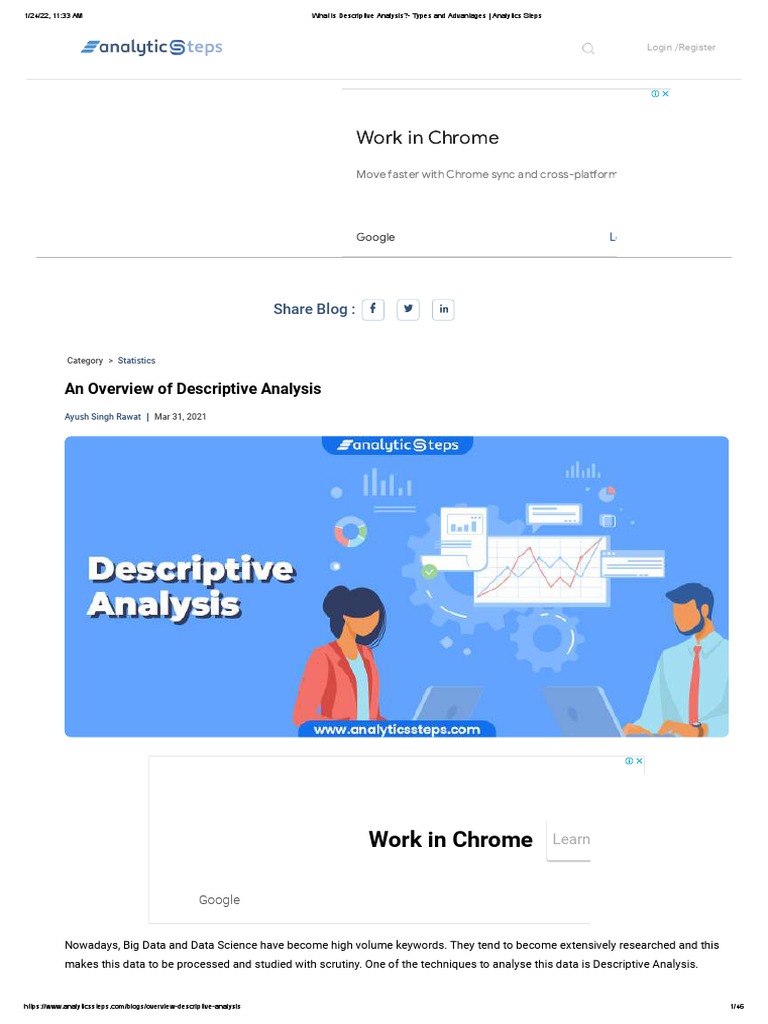 What Is Descriptive Analysis - Types and Advantages - Analytics Steps ...