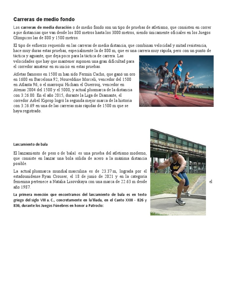 Carreras de Medio Fondo | PDF
