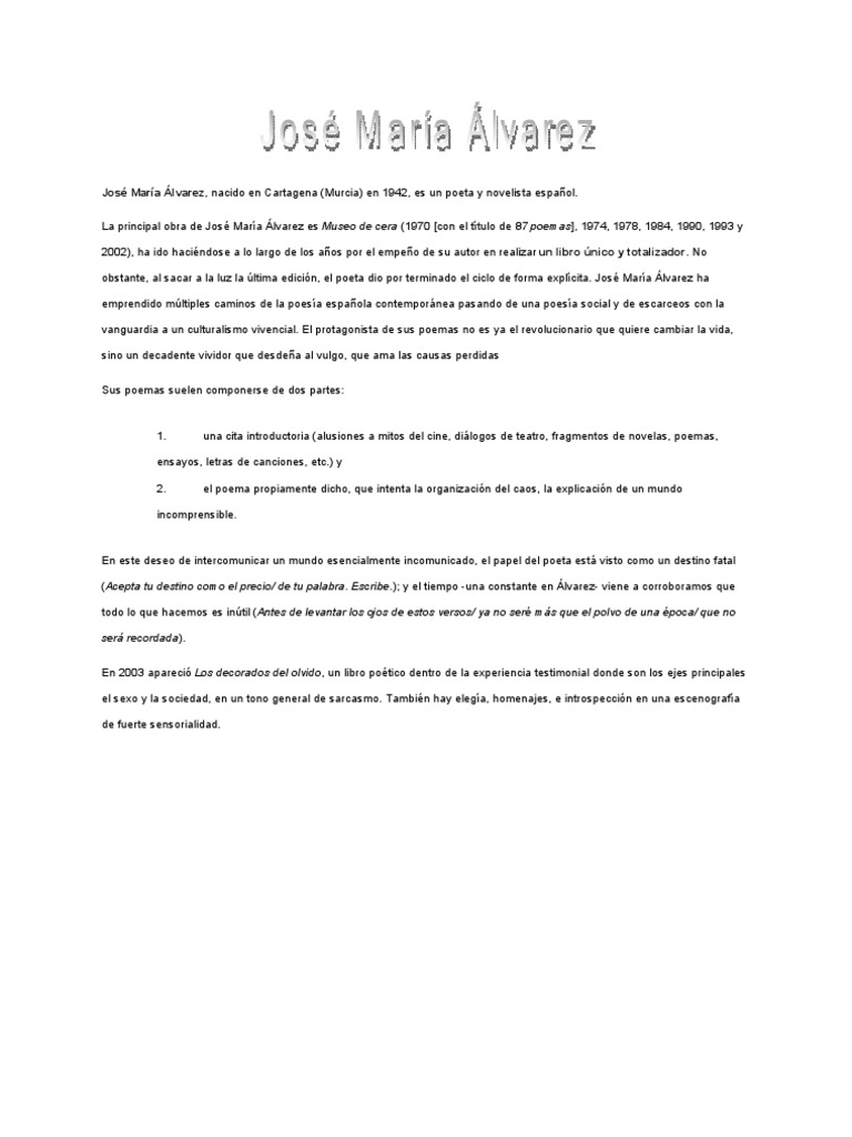 José Maria Alvarez | PDF | Poesía