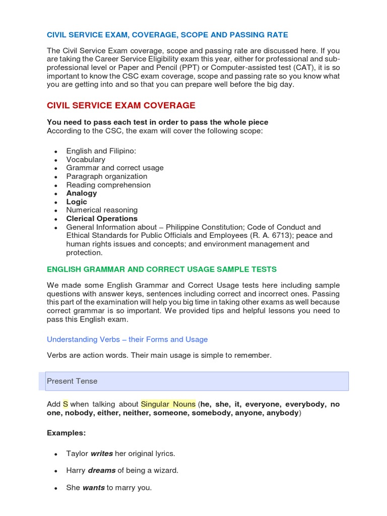 Civil Service Exam Scope and Review Guide | PDF | Division (Mathematics)