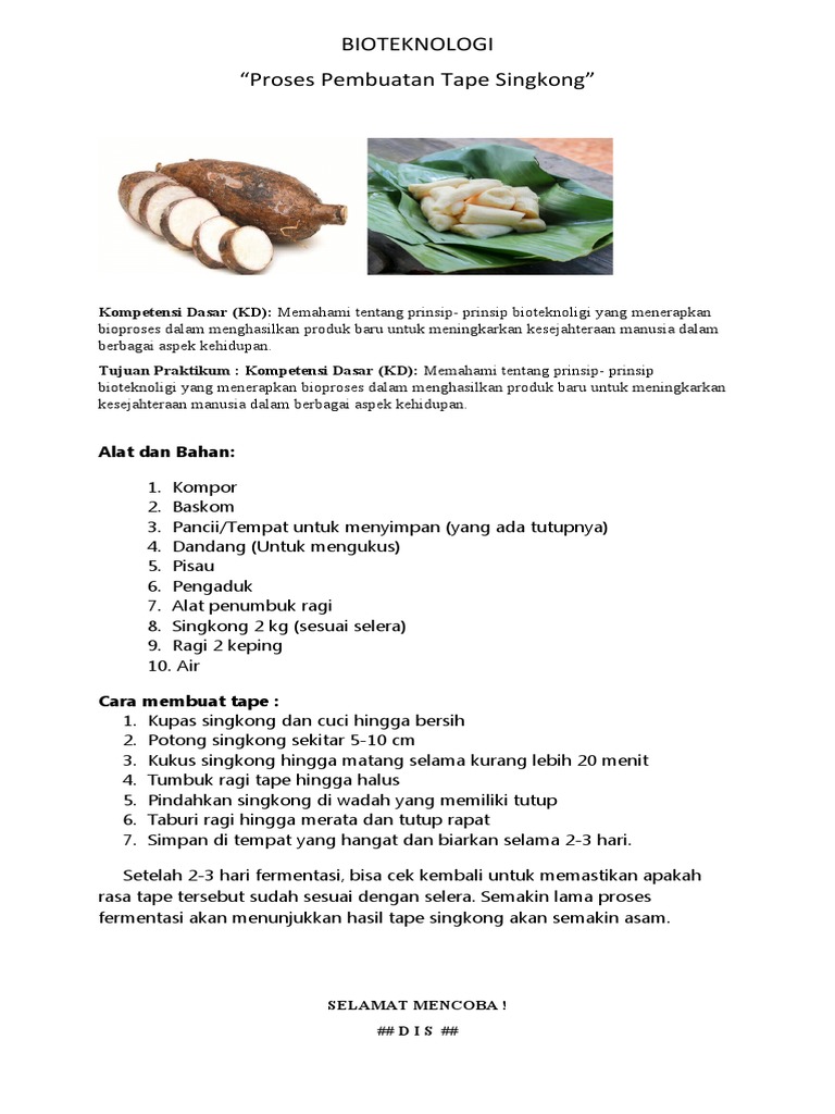 Tape Singkong | PDF
