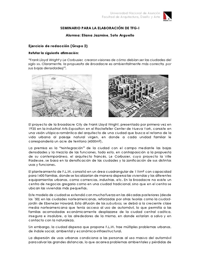 Ejercicio de Redacción 1, TFG-I. Eliana Soto | PDF
