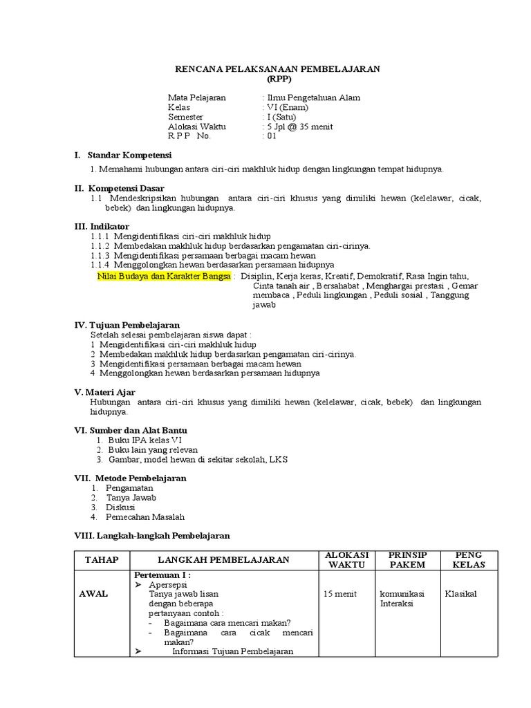 IPA - RPP - SM1 Kls 6 | PDF