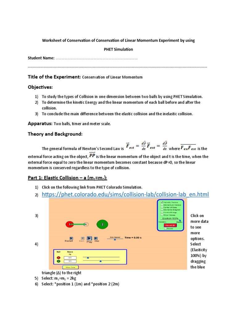 Momentum Lab | PDF | Collision | Momentum