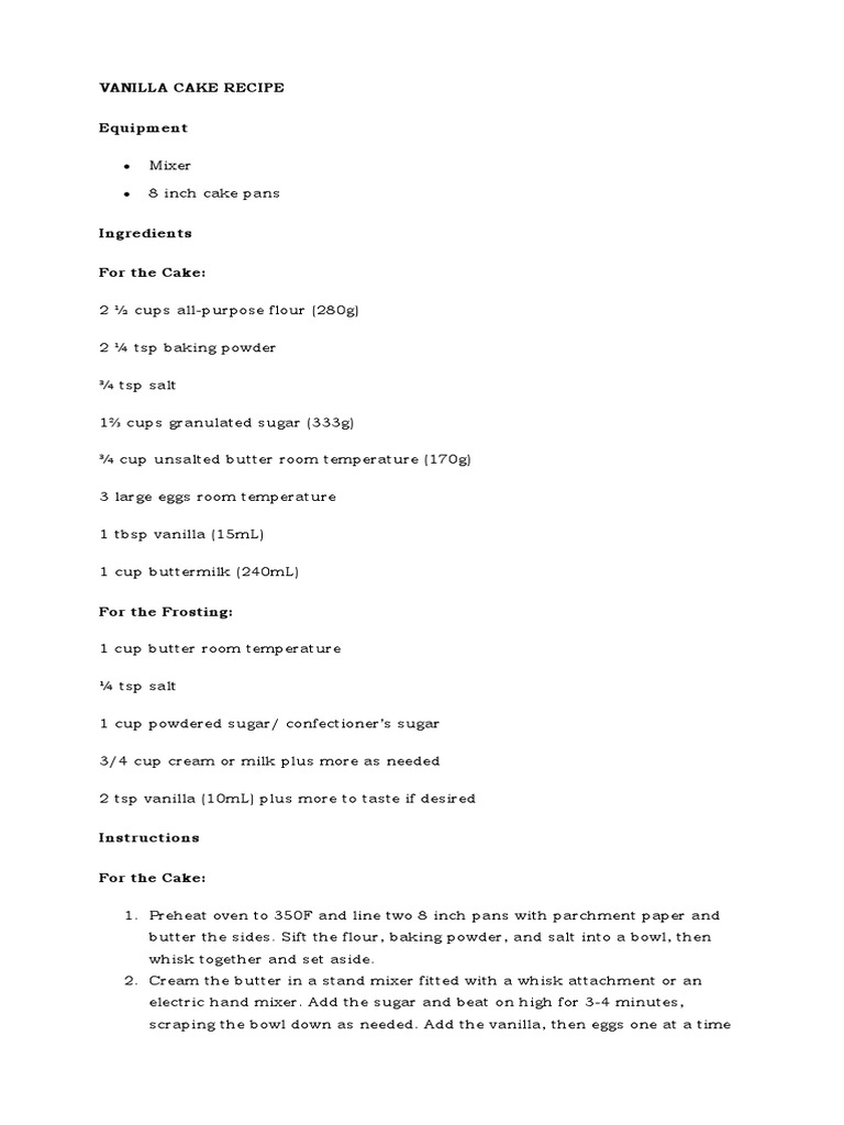 BPP Cake Recipe Iii | PDF | Cakes | Butter