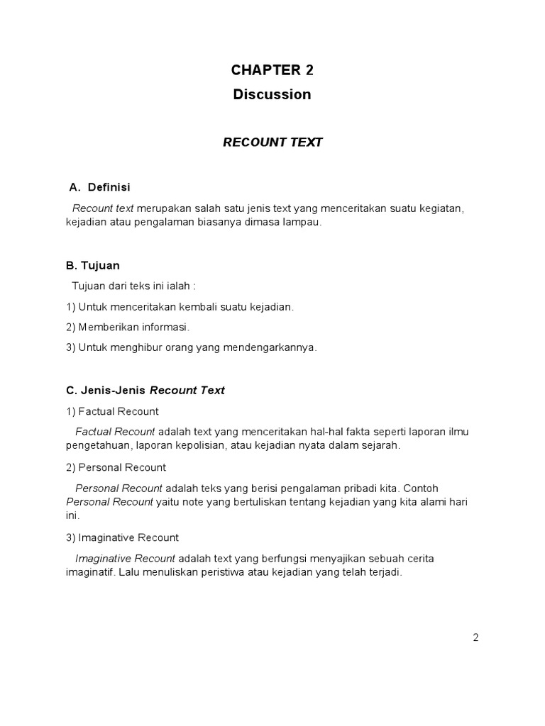 Translate Teks Recount | PDF